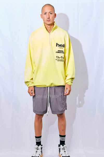 DOUBLE PUSH HALF ZIP SWEAT YELLOW – TAIN DOUBLEPUSH