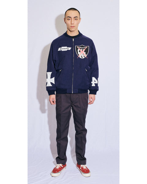 RUTHLESS NYLON GAME JACKET NAVY – TAIN DOUBLEPUSH
