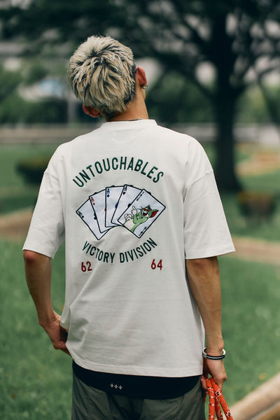 EMBROIDERY UNTOUCHABLES SHORT SLEEVE T-SHIRTS WHITE – TAIN DOUBLEPUSH