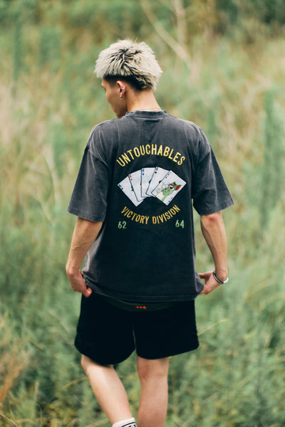 EMBROIDERY UNTOUCHABLES SHORT SLEEVE T-SHIRTS BLACK – TAIN DOUBLEPUSH