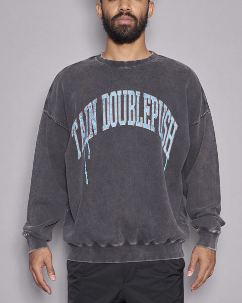 DOUBLE PUSH HEAVY CREW SWEAT BLACK – TAIN DOUBLEPUSH
