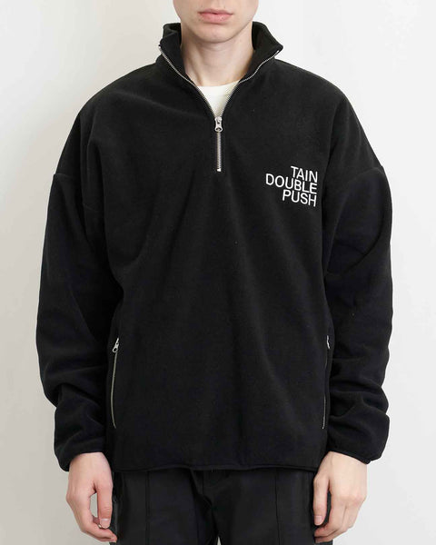 DOUBLE PUSH HALF ZIP FLEECE BLACK – TAIN DOUBLEPUSH